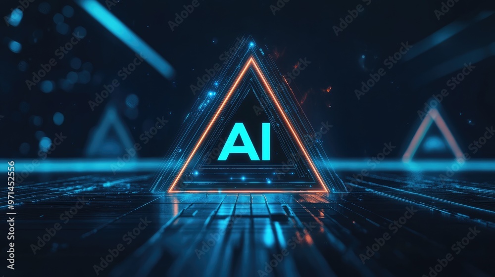 Bold logo design with "AI" in a high-impact typeface, featuring a ...