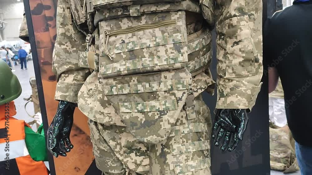 Modern military uniform on a mannequin. Mannequin Dressed in Military ...