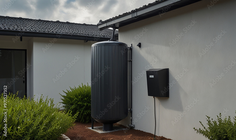 Minimalist Rainwater Collection System Installed on a Simple House ...