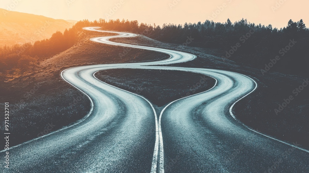 A road with multiple forks and pathways, each leading to different ...