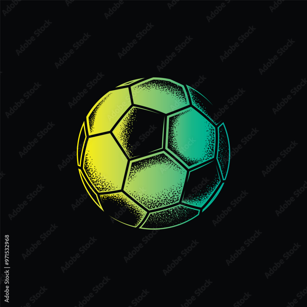 Retro style soccer ball. Original vector illustration in vintage style ...