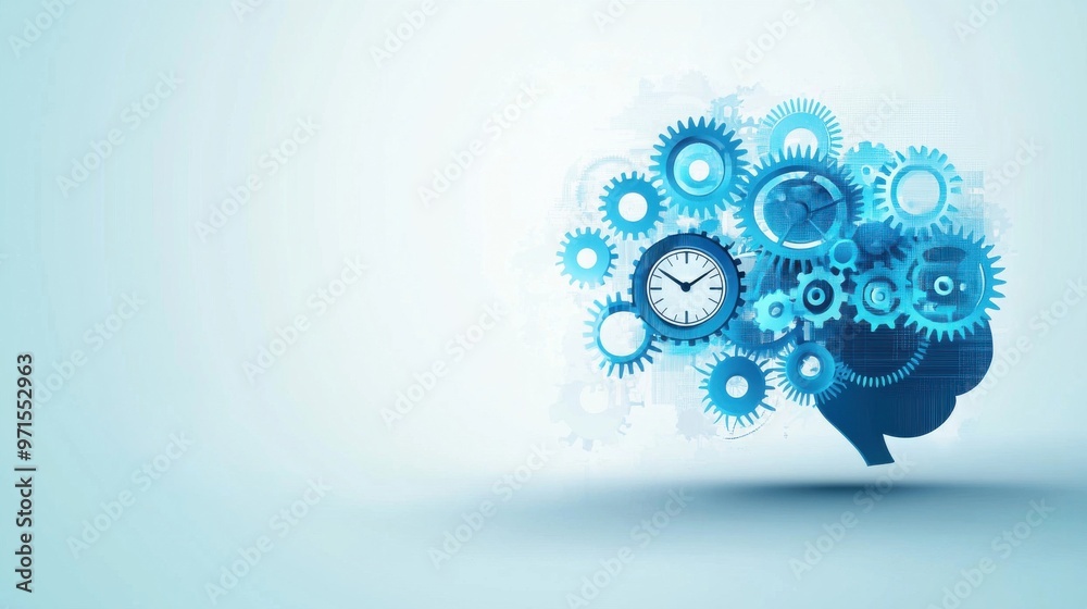 Clockwork Strategy: A human brain overlaid with gears and clock hands ...