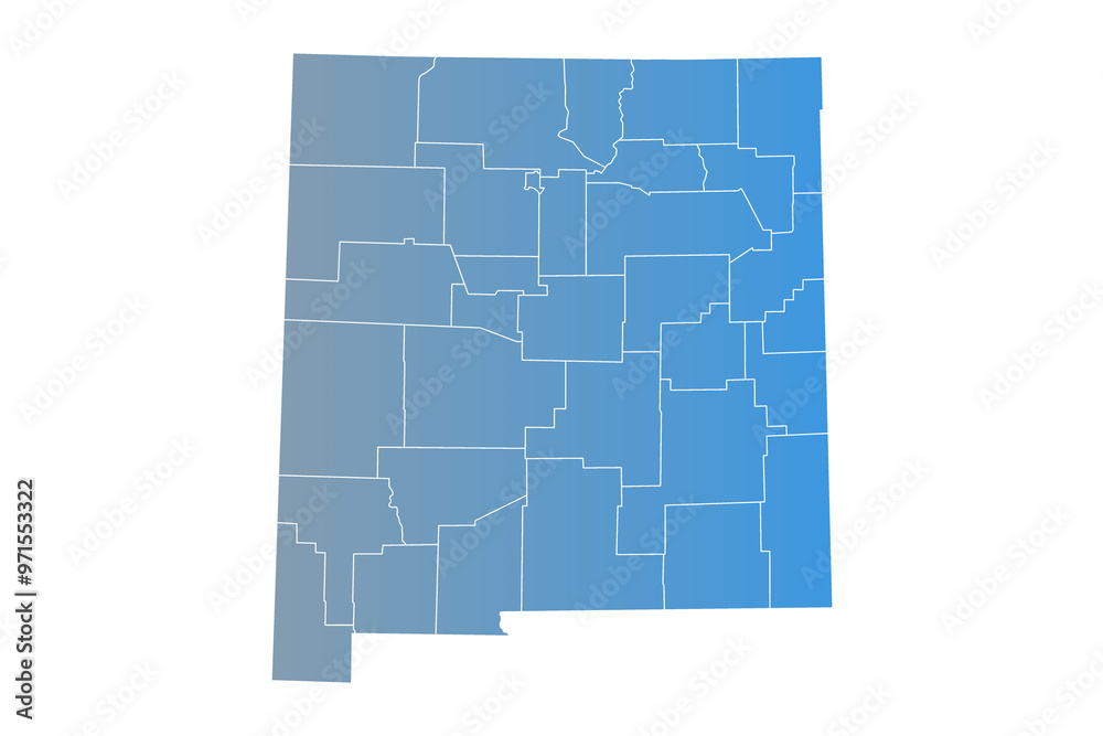 New Mexico administrative map. counties map of New Mexico, blank Map ...