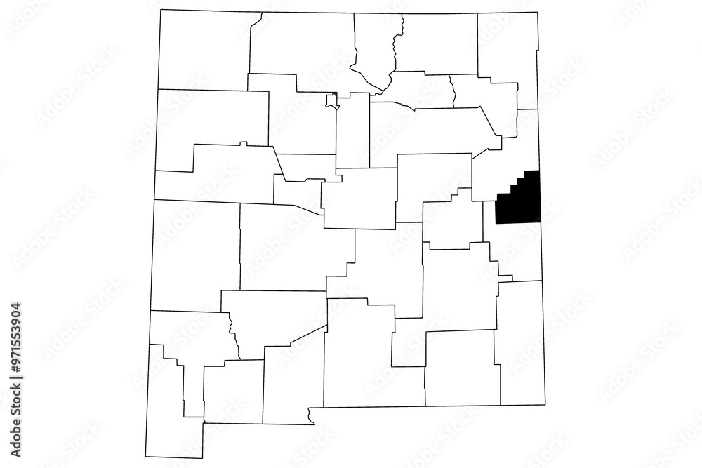 Map of curry County in New Mexico state on white background. single ...