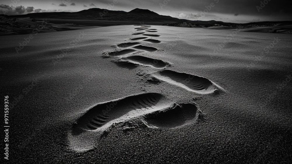 Evolving Footprints: A trail of footsteps leading forward, starting ...