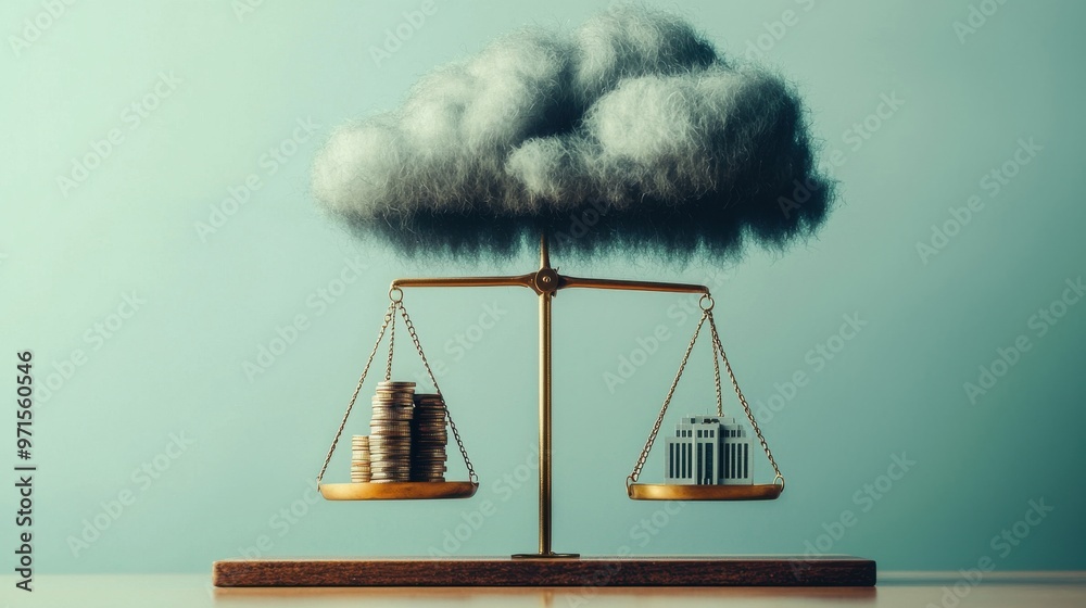 Falling Currency Scales: A set of old-fashioned balance scales, where ...