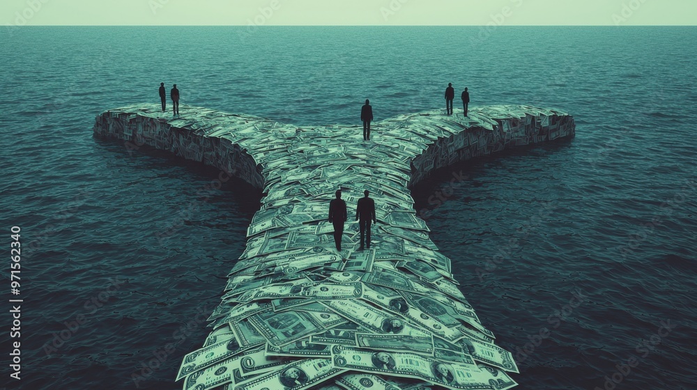 Fragile Currency Bridge: A fragile bridge made of paper currency ...