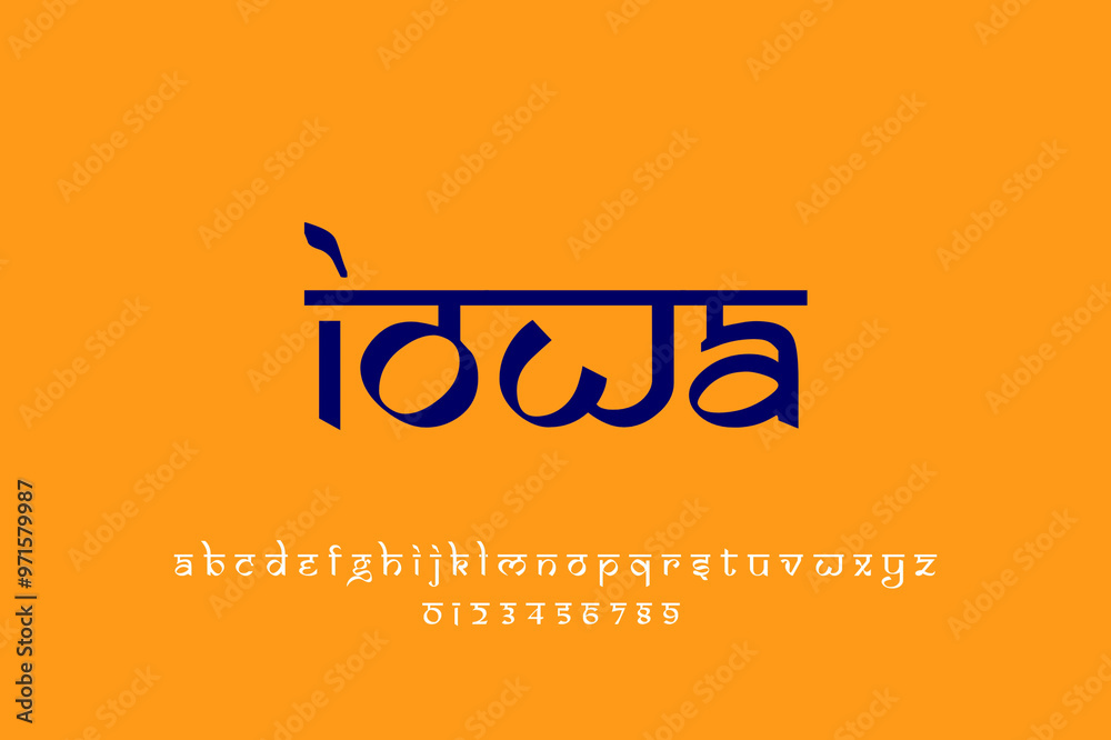 USA state Iowa text design. Indian style Latin font design, Devanagari ...