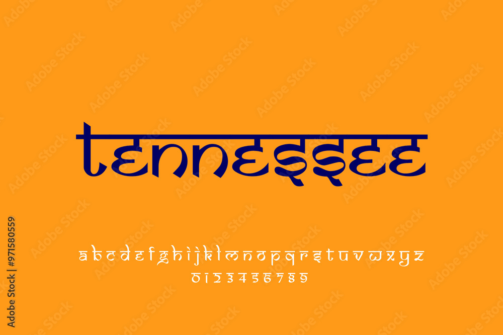USA state Tennessee text design. Indian style Latin font design ...