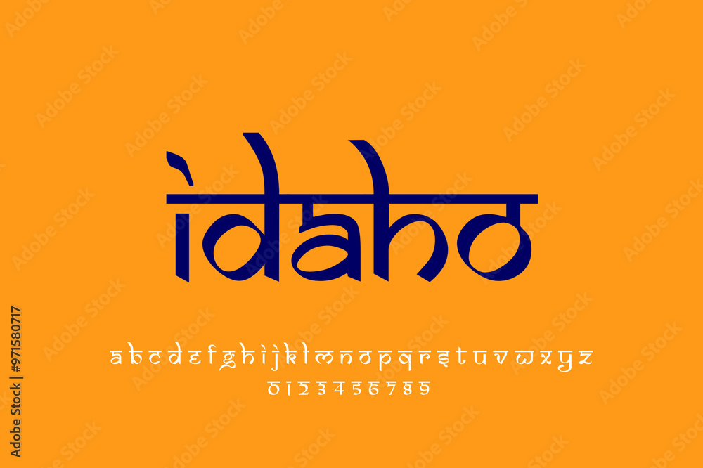 USA state Idaho text design. Indian style Latin font design, Devanagari ...