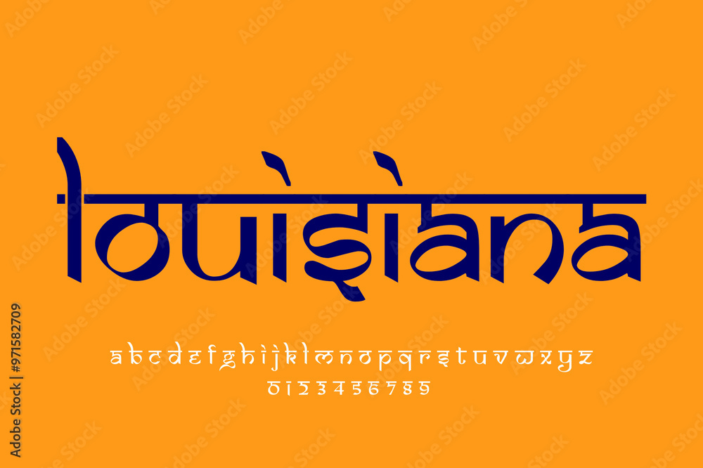 USA state Louisiana text design. Indian style Latin font design ...