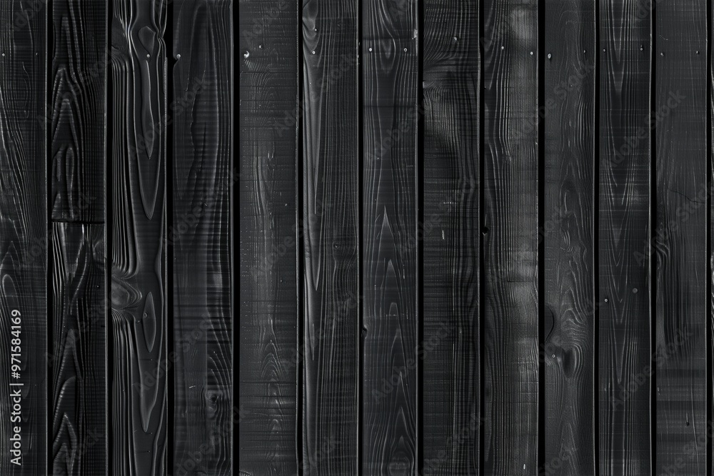 Black wooden panel plank wall, showcasing the texture and grain of the ...