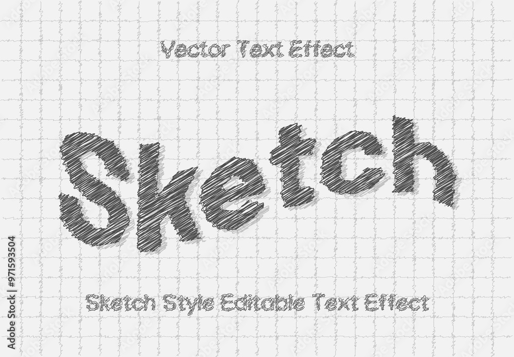 Sketch Text Effect Mockup Layout Stock Template | Adobe Stock