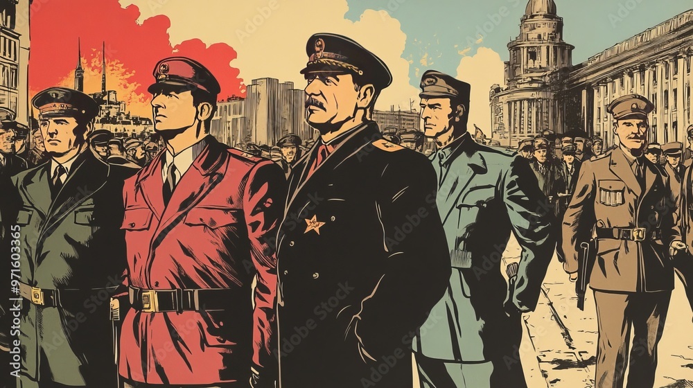 Cold War Propaganda: Posters and Political Cartoons Stock Illustration ...