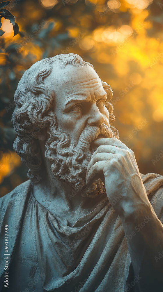 Deep in thought, statue of Socrates captures moment of reflection and ...