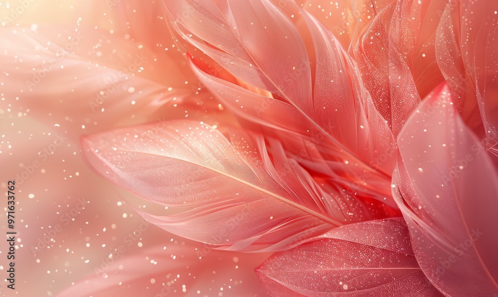 beautiful powdery background with barely visible delicate feathers of ...