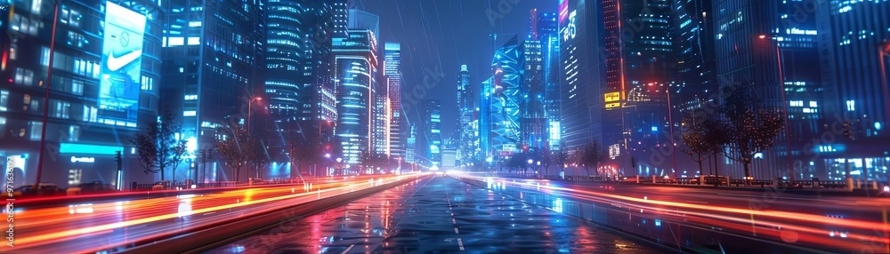 A dynamic scene with smart city infrastructure optimizing energy usage ...