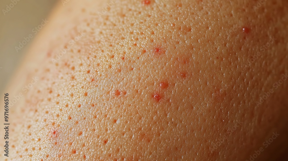 ภาพประกอบสต็อก Allergic dermatitis on the arm, with bright red patches ...