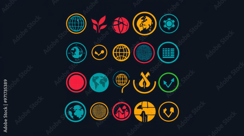 "Sustainable Development global goals vector design featuring a set of ...