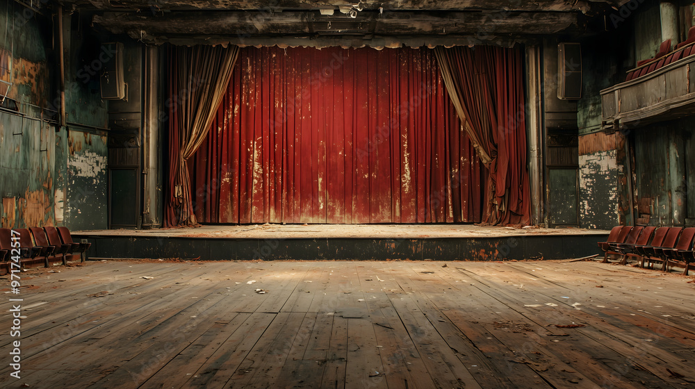 Empty 1920s vaudeville theater stage – A grand but abandoned vaudeville ...