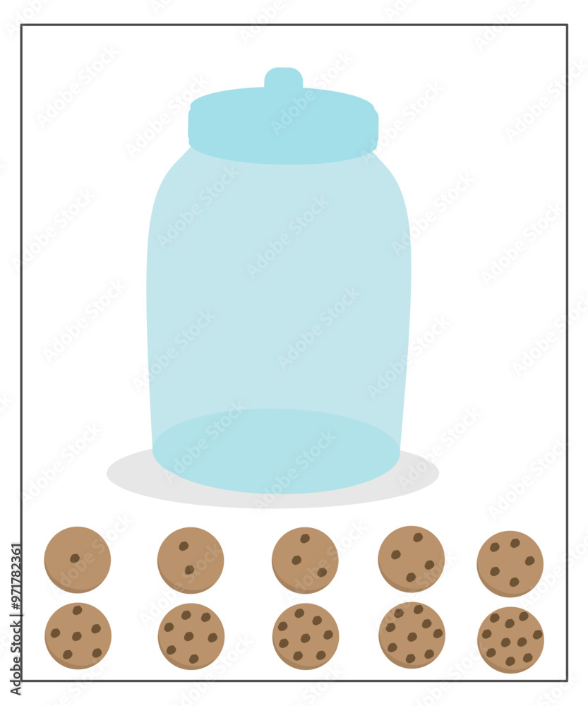 Vetor de Cookies number matching worksheet for kindergarten, cookie ...