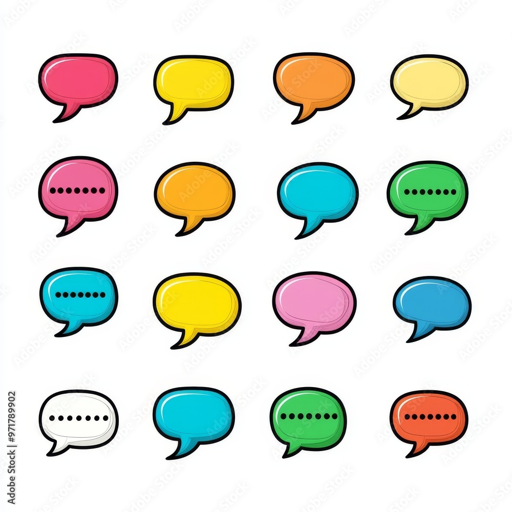 These 16 color-coordinated speech bubbles will add a playful and ...