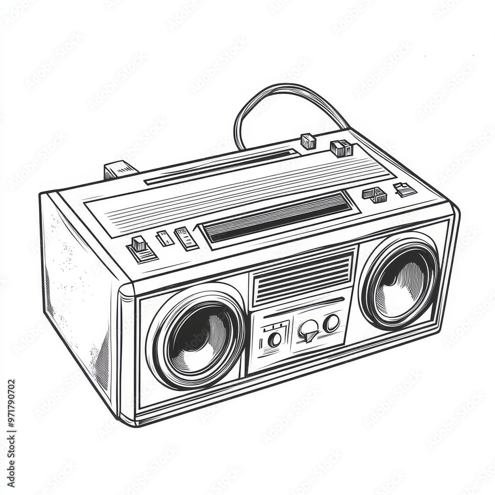 The retro boombox is reminiscent of a bygone era of music and ...