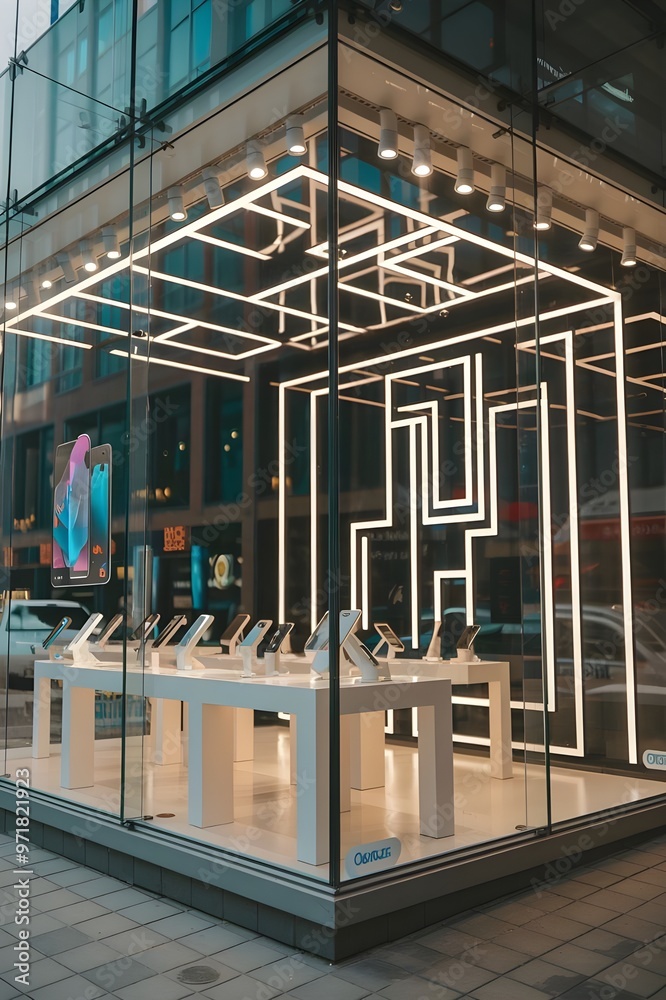 A modern styled store for mobile phones and smartphones. The store has ...