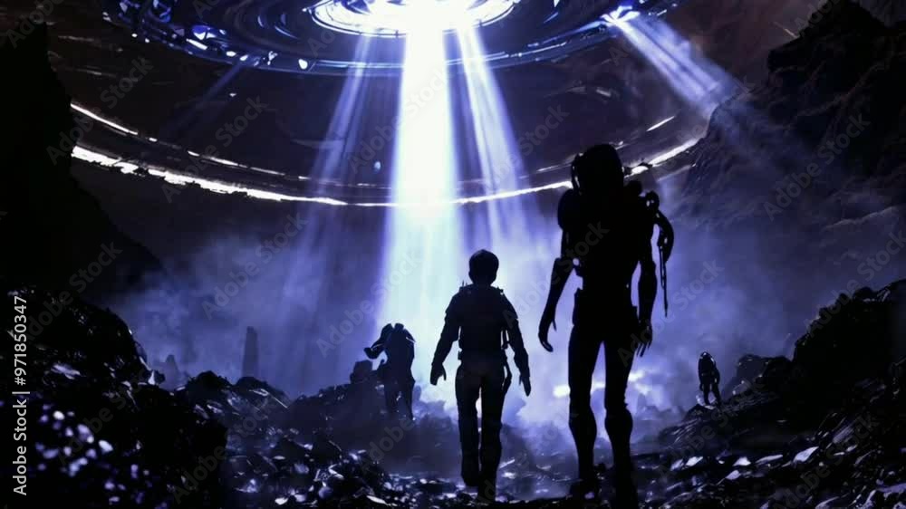 Alíen abduction, "Vertical image of an alien abduction with high ...