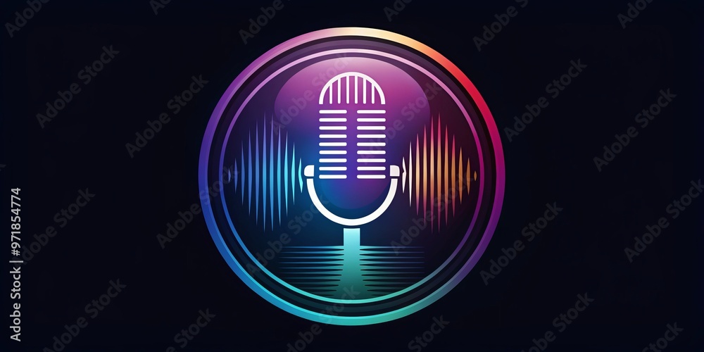 A stylized microphone outline forms the foundation of this design, with ...