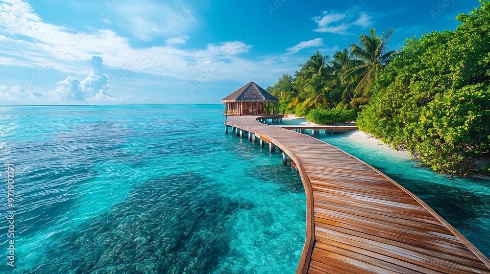 Amazing panorama landscape of Maldives beach Tropical beach landscape ...