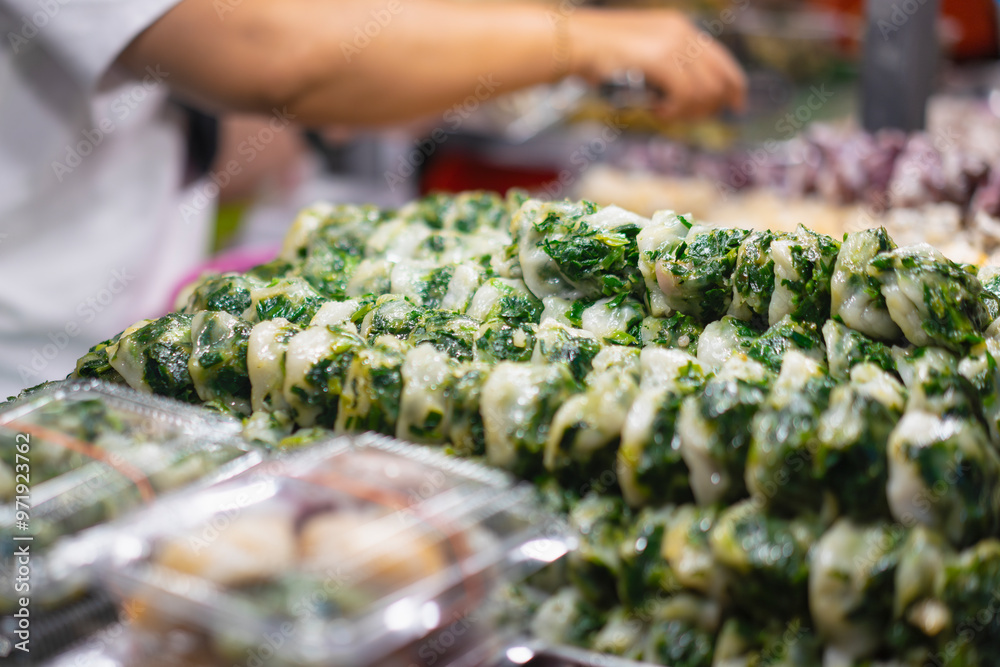 Kuichai, Chinese Chives cakes sold on Yaowarat Road, a street that ...
