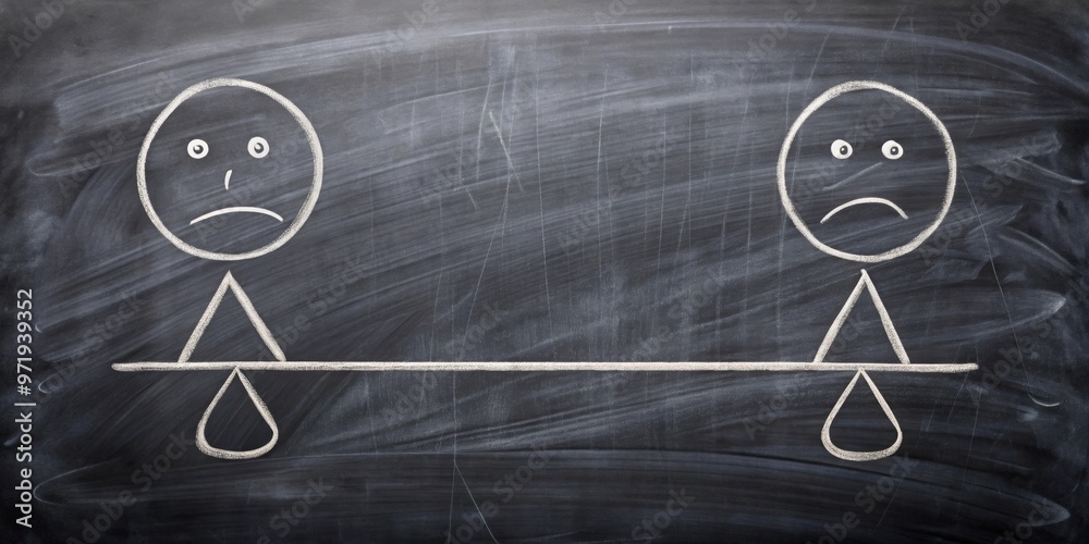 Chalkboard drawing illustrating the balance between feeling unstuck and ...