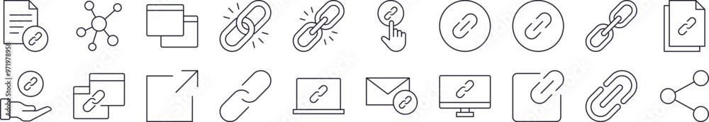 Link and Share Line Icon Pack. Editable Stroke. Minimalistic Linear ...