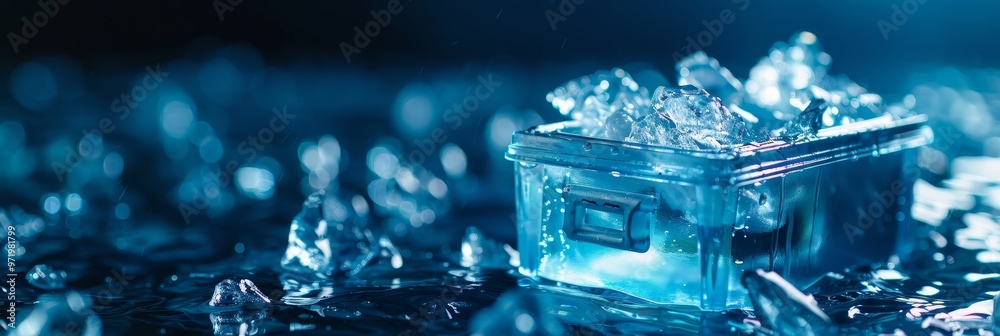 A metal chest filled with ice symbolizes the hard work and effort ...
