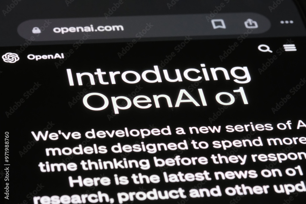 Shanghai,China-Sep.13th 2024:OpenAI o1 AI model on website. AI model by OpenAI Stock Photo ...