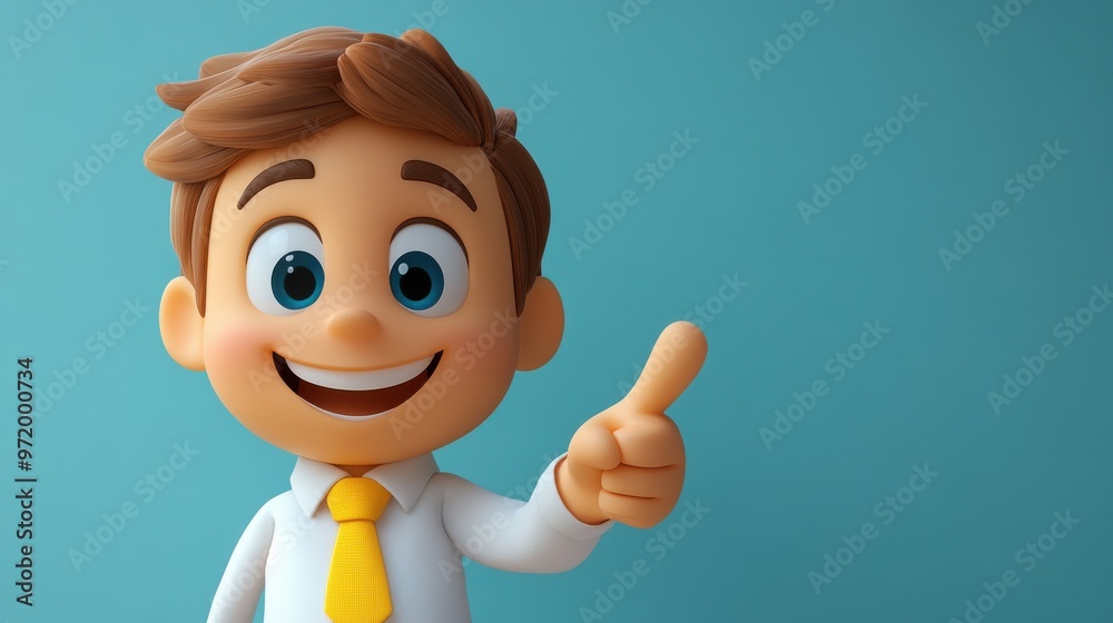 cartoon character han pointing gesture business clip art isolate on ...