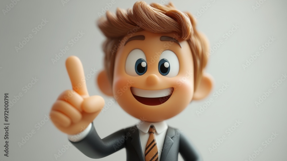 cartoon character han pointing gesture business clip art isolate on ...