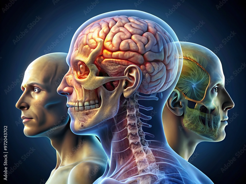 "Multiple cross-sectional images of the human head and neck ...