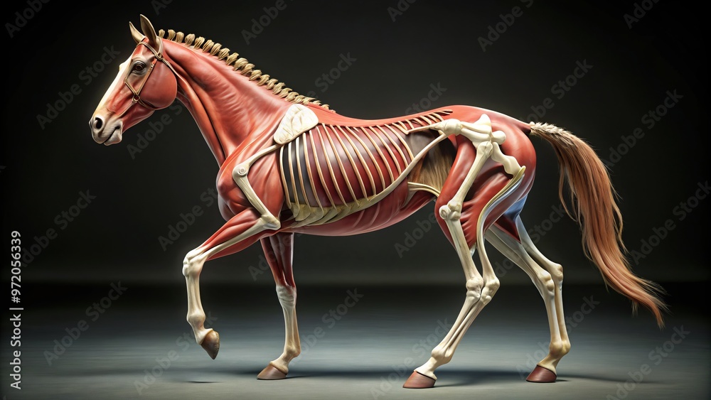 "Draw the basic horse anatomy starting from skeletons, ribcage, and ...