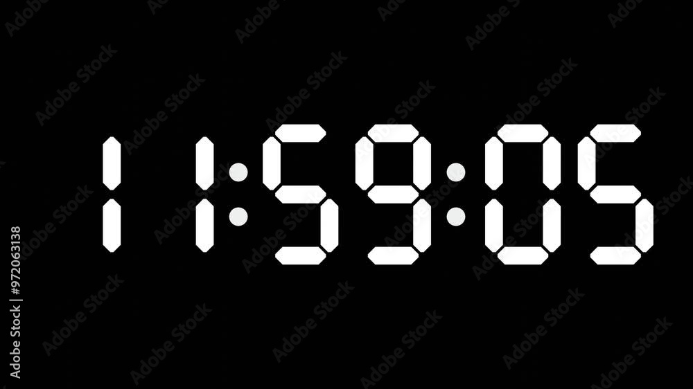 11:59 - 60 Second Full-Screen Countdown Timer with 7-Segment Display ...
