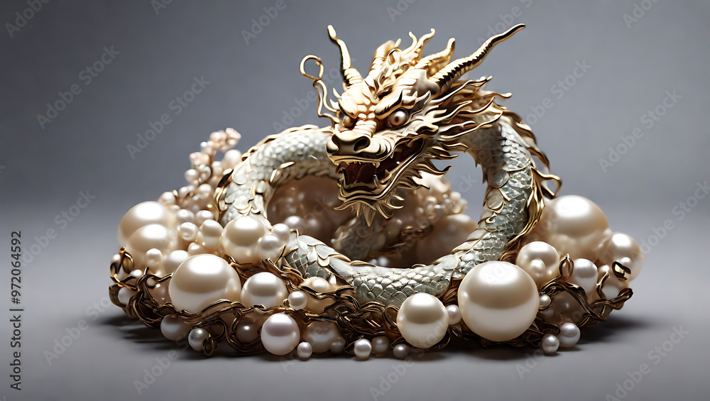 A simple design of the Chinese dragon coiling around a pearl ...