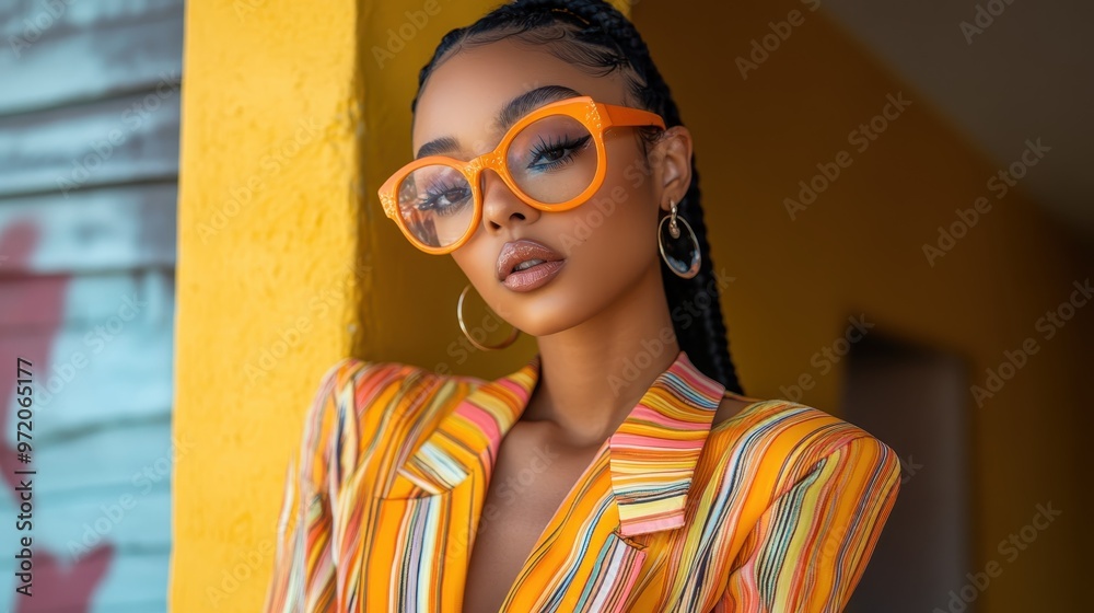 Eco-Friendly Gen Z Fashionista Rocking Bold Retro Prints in Y2K Style ...