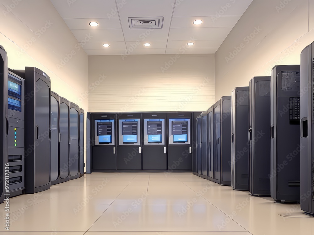 server room with servers,server room with servers Server racks in ...