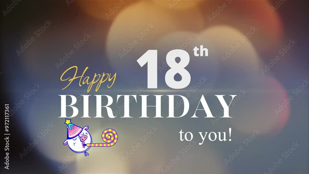 18th Happy Birthday, with gold particles Background, 18th Year Happy ...