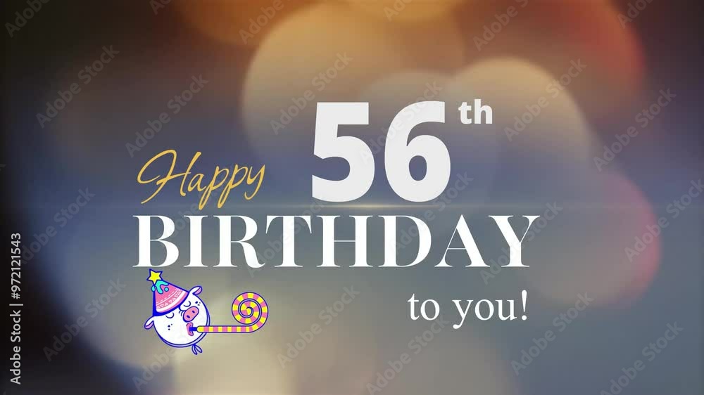 56th Happy Birthday, with gold particles Background, 56th Year Happy ...