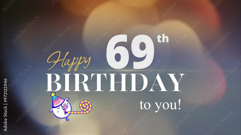69th Happy Birthday, with gold particles Background, 69th Year Happy ...