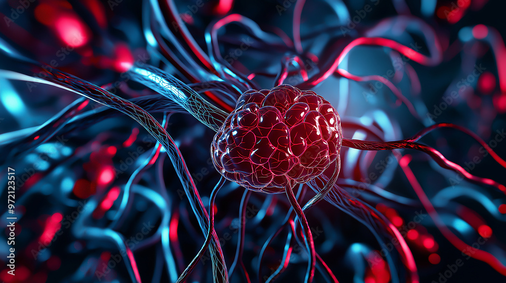 Intricate Network of Veins and Capillaries Converging to the Central ...