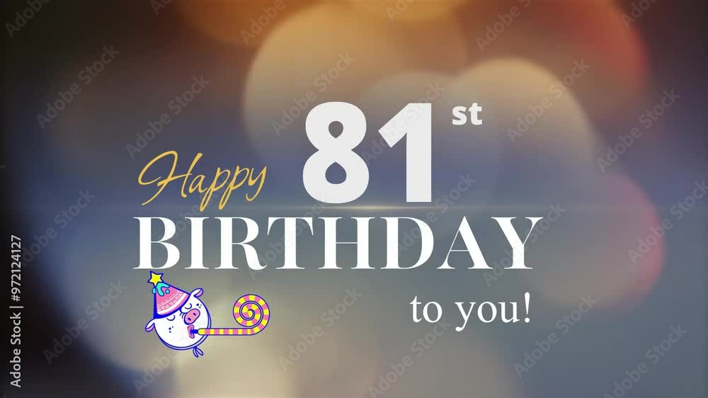81st Happy Birthday, with gold particles Background, 81st Year Happy ...