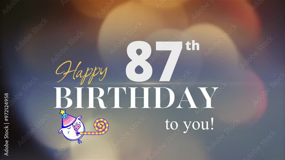 87th Happy Birthday, with gold particles Background, 87th Year Happy ...